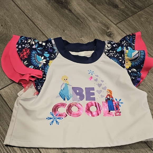 Disney | Swim | Disney Frozen Be Cool Rash Guard White Pink And Blue ...